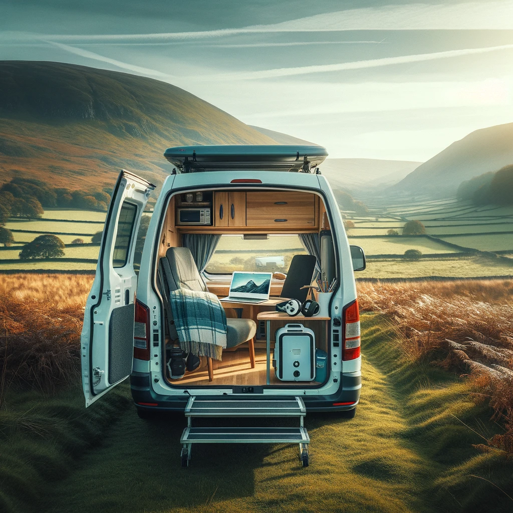 Working in the van for an afternoon experiment - Rover Planet